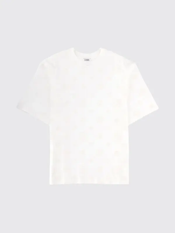 Casablanca Monogram Print Organic Cotton Crewneck T-shirt - White