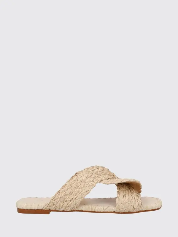 CastaÑer Woven Raffia Mules With Low Heel - Ivory