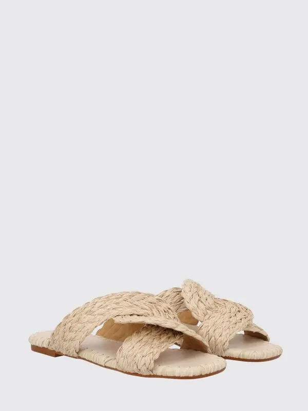 CastaÑer Woven Raffia Mules With Low Heel - Ivory