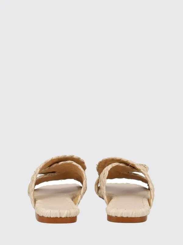 CastaÑer Woven Raffia Mules With Low Heel - Ivory