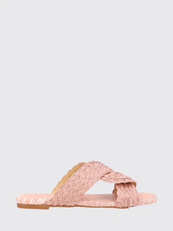 CastaÑer Woven Raffia Mules With Low Heel - Pink