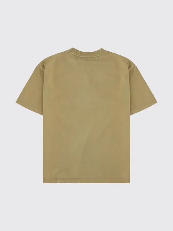 Drole De Monsieur Cotton Crewneck T-shirt With A Contrasting Front Logo Print - Brown