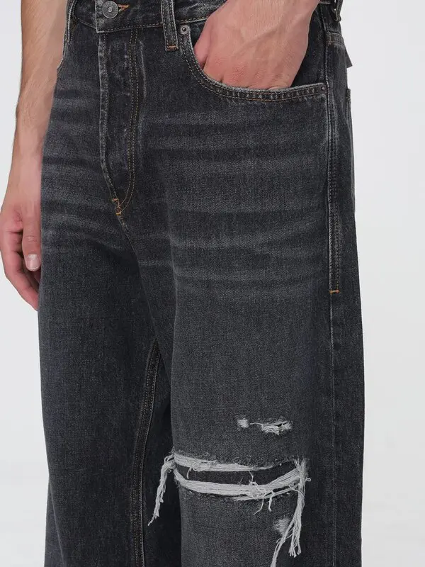 DIESEL® D-rise Wide-leg Jeans In Distressed Cotton