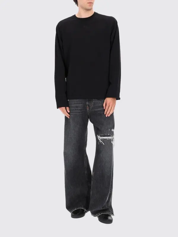 DIESEL® D-rise Wide-leg Jeans In Distressed Cotton - Denim