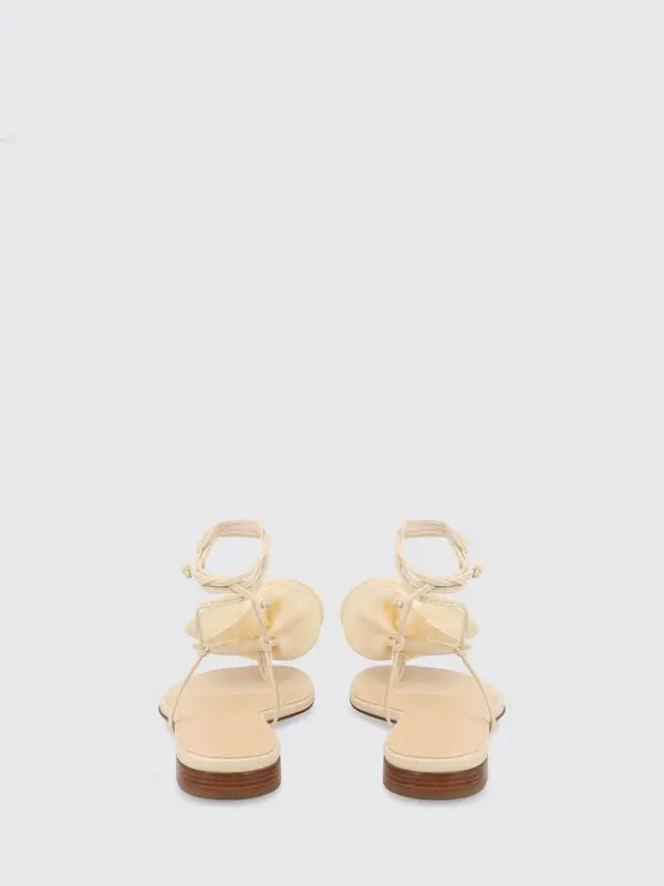 Magda Butrym Leather Thong Sandals With Flower Appliqué And Ankle-tie Straps