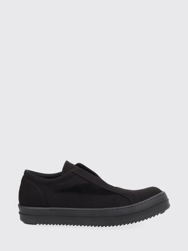 Rick Owens Cotton Twill Slip-on Sneakers - Black