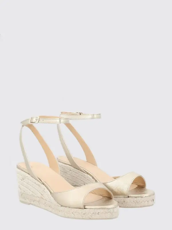 CastaÑer Brook Mid-wedge Sandals In Laminated Leather