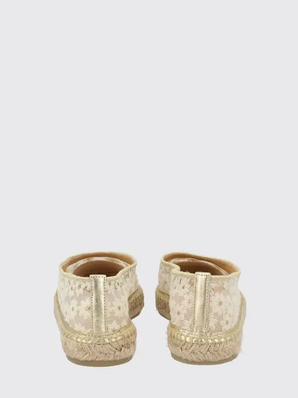 CastaÑer Paoli Raffia Espadrilles With Floral Embroidery And Low Heel - Beige