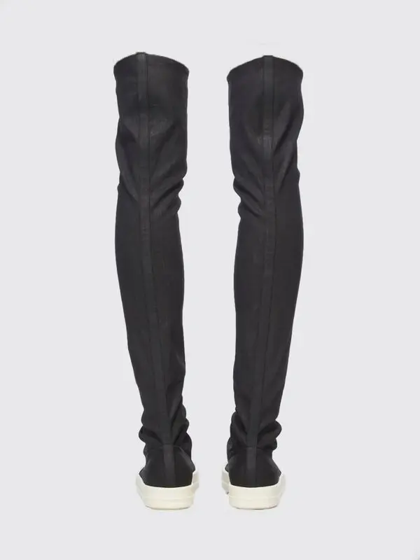 Rick Owens Over-the-knee Boots With Rubber Toe Cap - Black