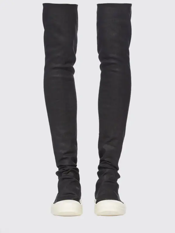Rick Owens Over-the-knee Boots With Rubber Toe Cap - Black