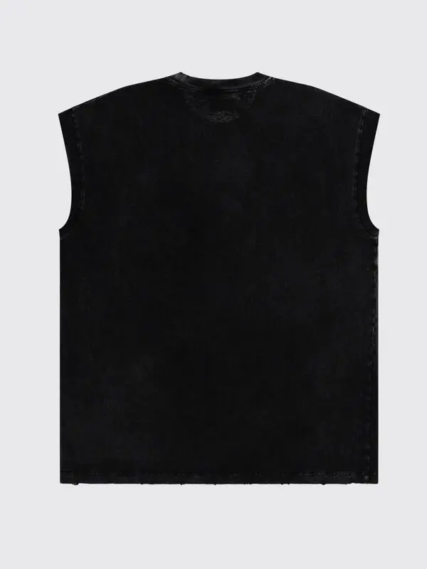 AMISH SUPPLIES Cotton Tank Top With Graphic Print And Crew Neck