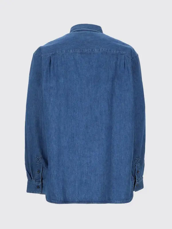 A.p.c. Cotton Shirt With Button-down Collar And Contrasting Logo