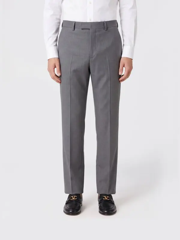 Valentino Garavani Tailored Slim Fit Merino Wool Trousers - Black
