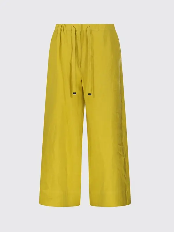 Max Mara High-waisted Wide-leg Cropped Linen Trousers