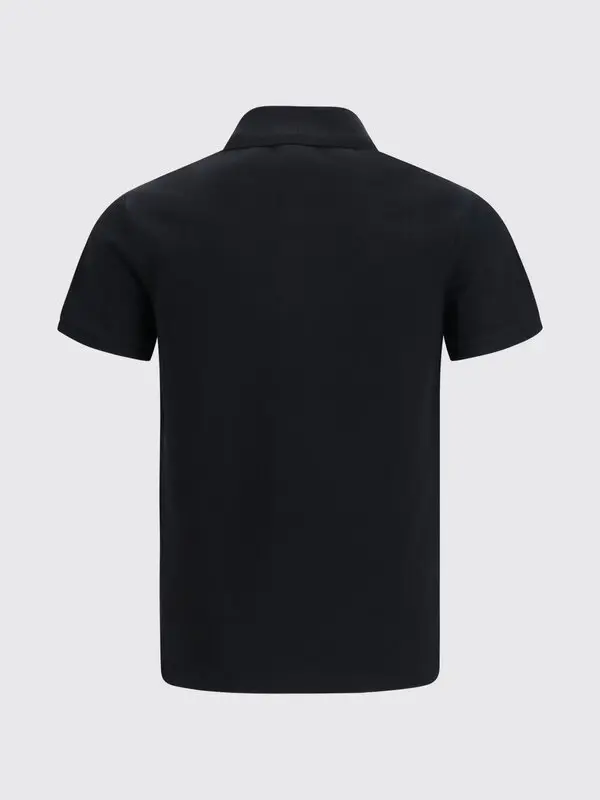 Balmain Slim Fit Short-sleeve Cotton Polo Shirt With Contrast Logo - Black