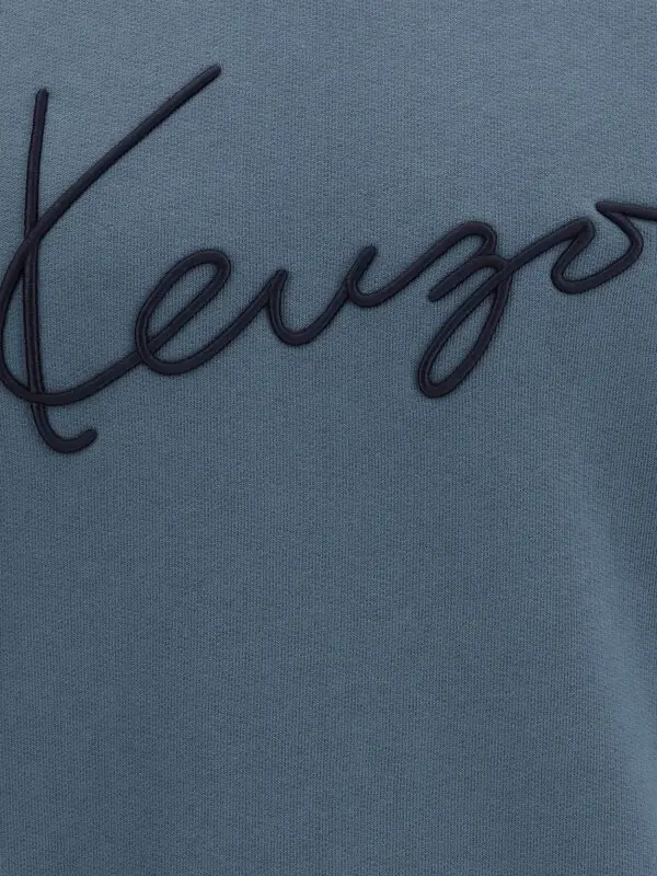 Kenzo Cotton Crewneck Jumper With Contrast Logo - Grey