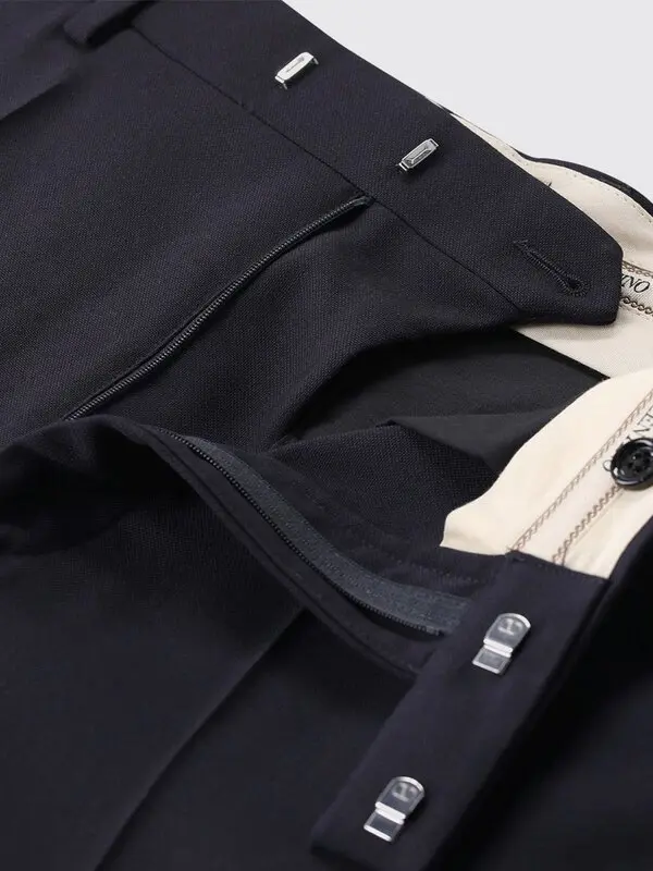 Valentino Garavani Slim Fit Tailored Merino Wool Trousers - Navy