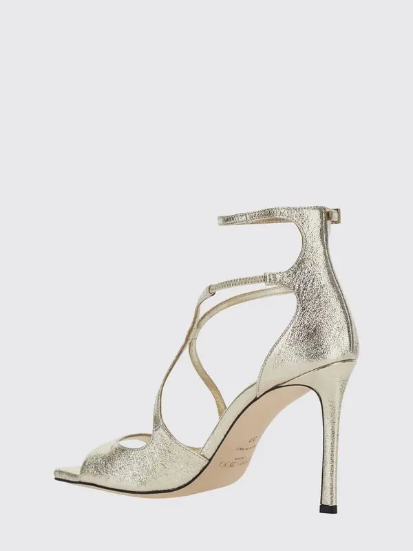 JIMMY CHOO Azia Laminated Nappa Sandals - Platinum