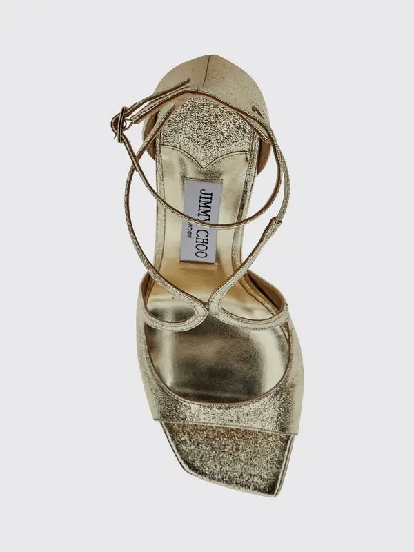 JIMMY CHOO Azia Laminated Nappa Sandals - Platinum