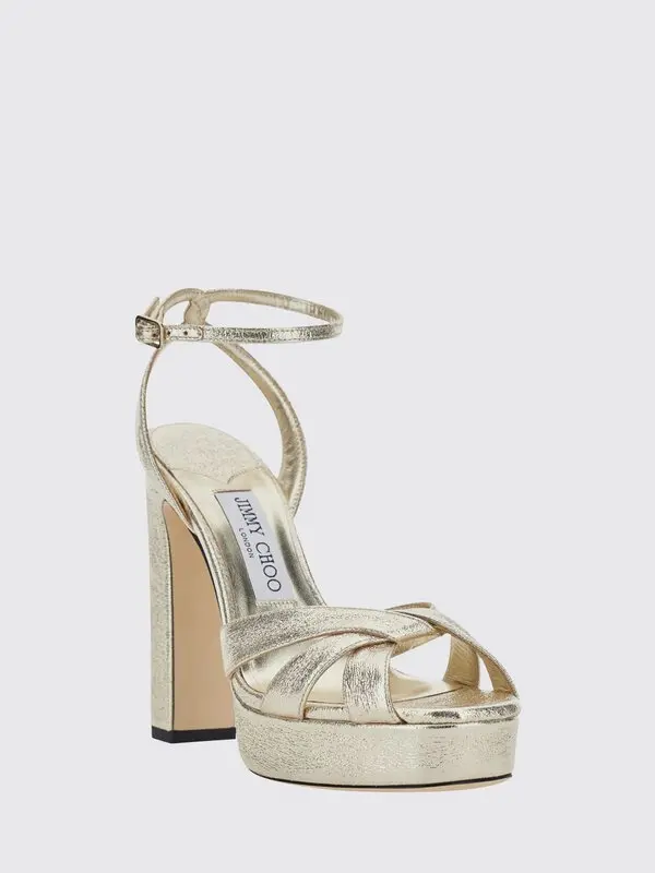 JIMMY CHOO Kove Platform Sandals In Laminated Nappa Leather