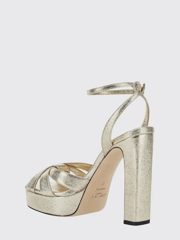 JIMMY CHOO Kove Platform Sandals In Laminated Nappa Leather