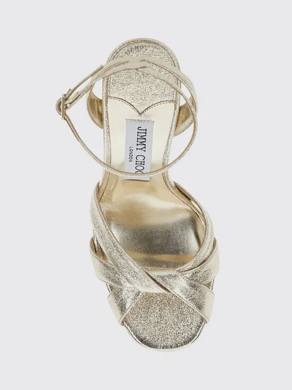 JIMMY CHOO Kove Platform Sandals In Laminated Nappa Leather