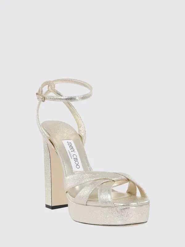 JIMMY CHOO Kove Platform Sandals In Laminated Nappa Leather