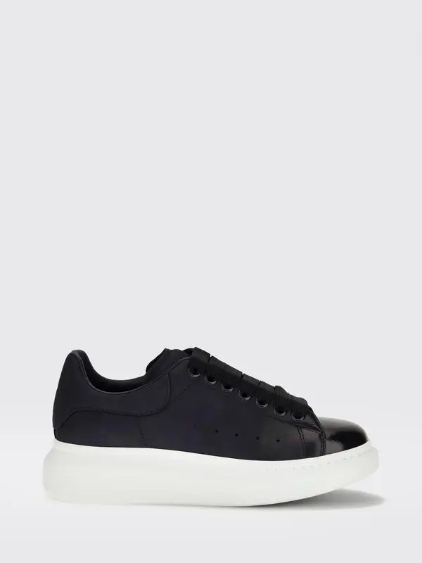Alexander McQueen Oversize Low-top Calfskin Trainers With Chunky Sole - Blue