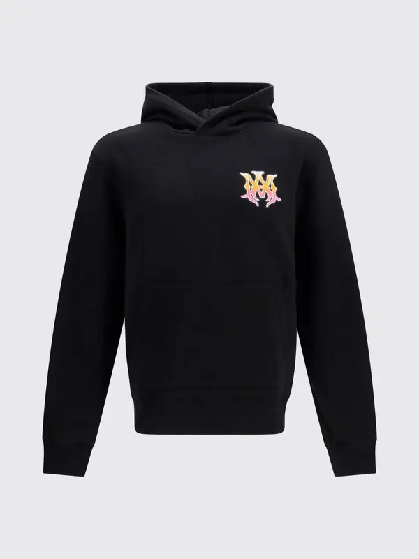 Amiri Cotton Hoodie With Printed Logo, Kangaroo Pocket And Ribbed Cuffs