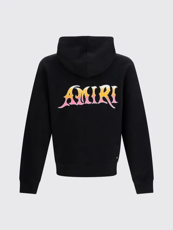 Amiri Cotton Hoodie With Printed Logo, Kangaroo Pocket And Ribbed Cuffs