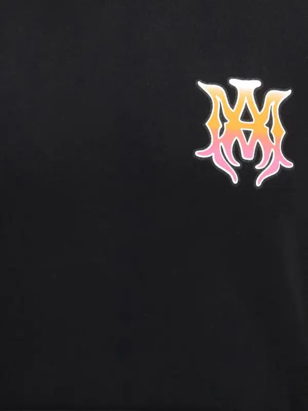 Amiri Cotton Hoodie With Printed Logo, Kangaroo Pocket And Ribbed Cuffs