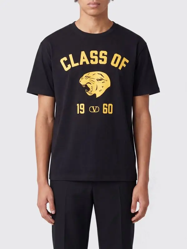 Valentino Garavani Crewneck Cotton T-shirt With Vlogo Signature Print - Black