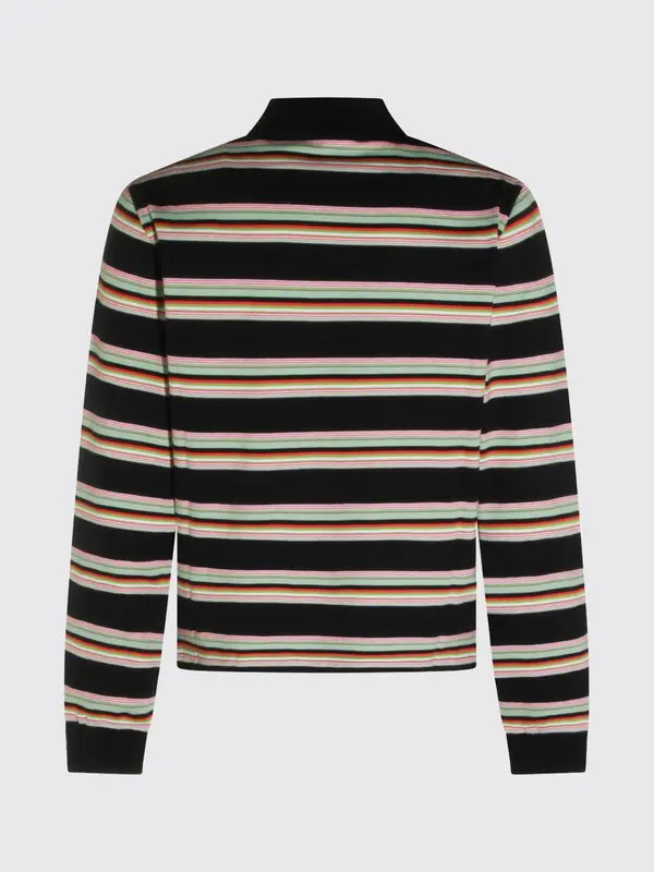 Marni Long-sleeved Striped Cotton Polo Shirt With Contrast Logo - Fa01