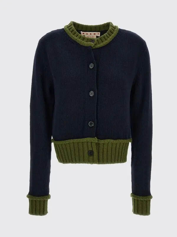 Marni Bi Abstract Wool-blend Crewneck Cardigan