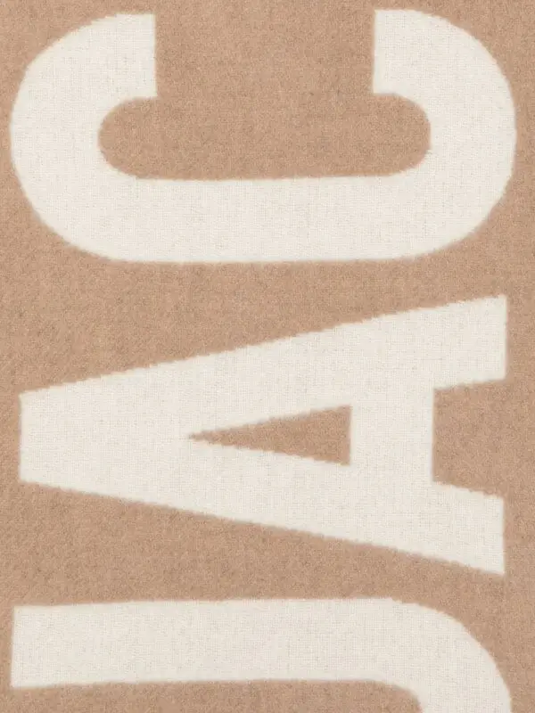 Jacquemus Cotton Scarf With Contrasting Jacquard Logo And Fringed Edges - Grey 1