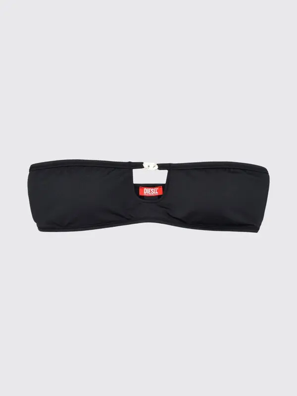 DIESEL® Oval D Logo Polyamide Blend Bandeau Bra - Black