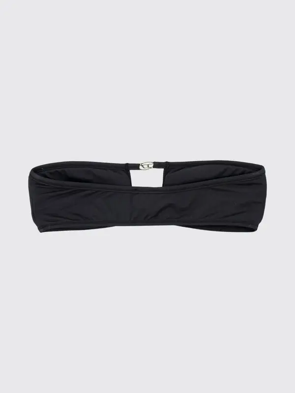 DIESEL® Oval D Logo Polyamide Blend Bandeau Bra - Black