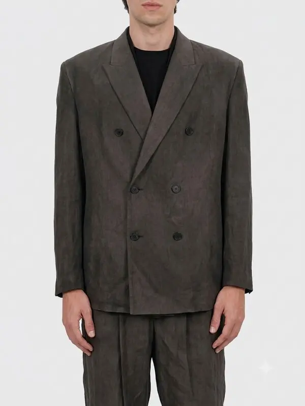 DIESEL® Double-breasted Viscose Blazer With Lapel Collar And Long Sleeves