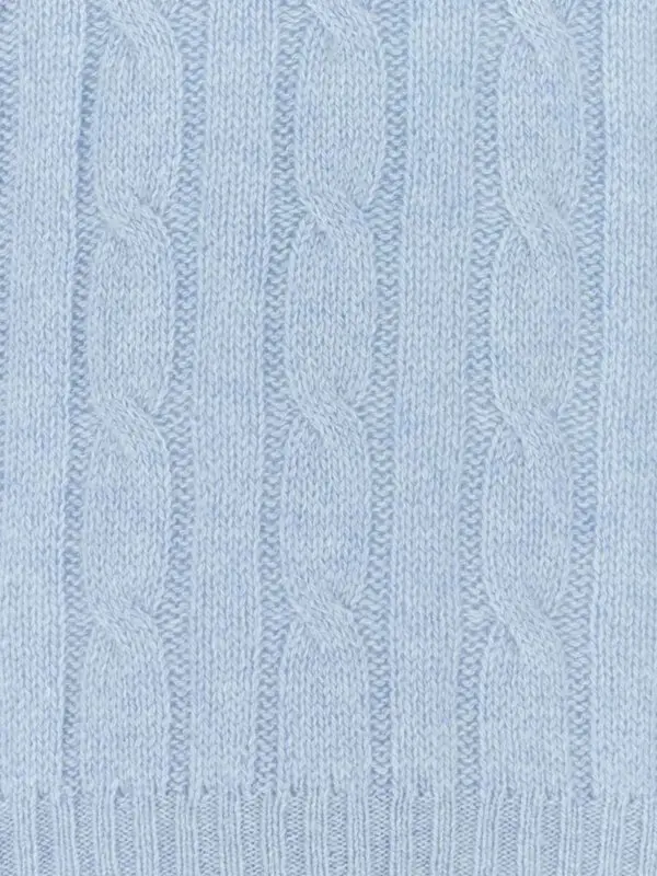 Polo Ralph Lauren 100% Cashmere Cable-knit Crewneck Jumper - Gnawed Blue
