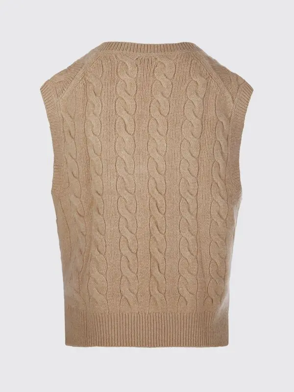 Polo Ralph Lauren Cable Knit Wool And Cashmere V-neck Jumper - Beige