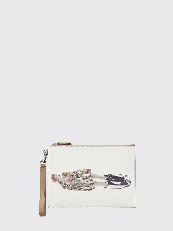 Marc Jacobs The Runway Illustration Leather Clutch - Camel