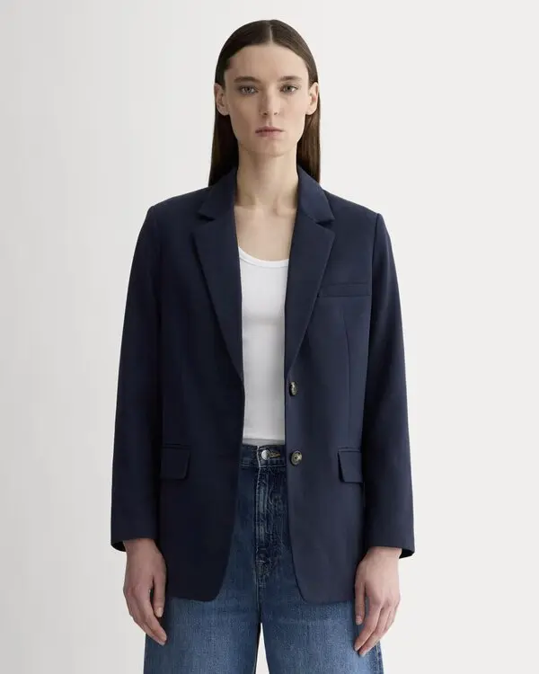 Everlane Oversized Blazer, Buttersmooth Cotton - Navy