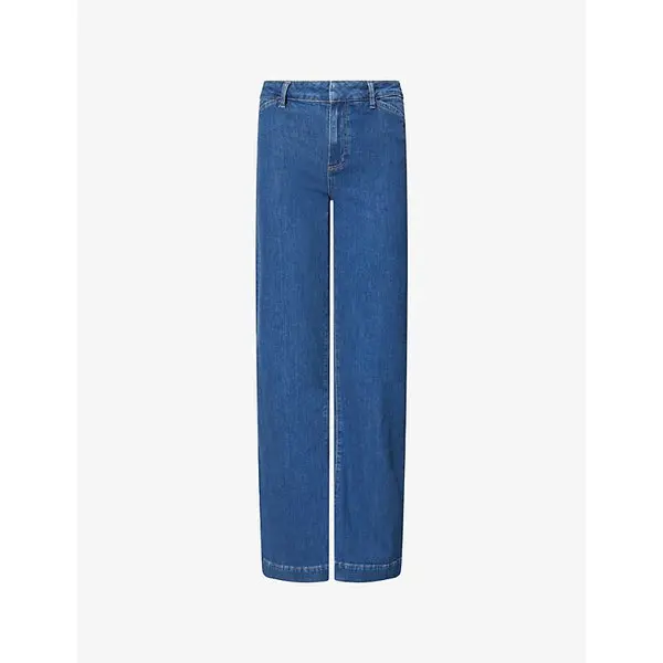 Paige Leenah Curve-pocket Wide-leg Denim Jeans - Glendora
