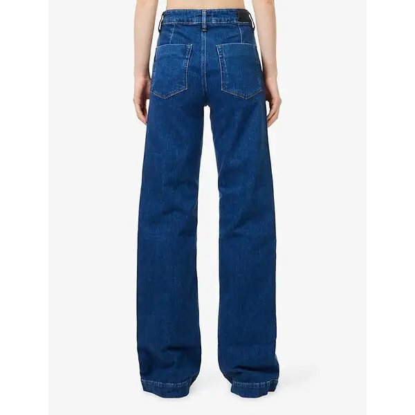Paige Leenah Curve-pocket Wide-leg Denim Jeans