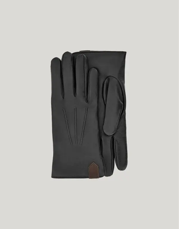 Canali Nappa Leather Gloves With Cashmere Lining