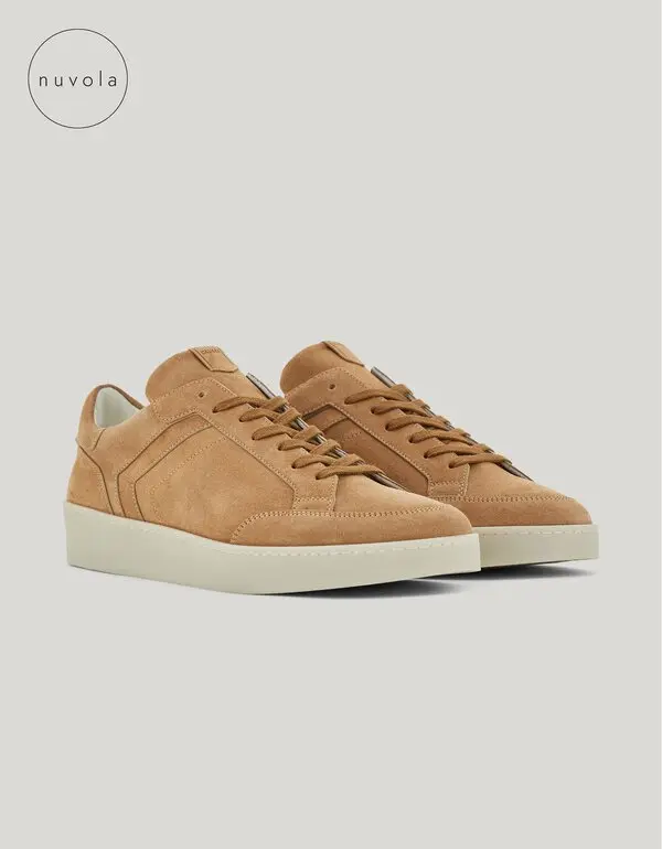 Canali Nuvola Suede Leather Sneakers - Beige