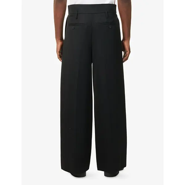 Simone Rocha Peeling-waist Wide-leg Wool-blend Trousers