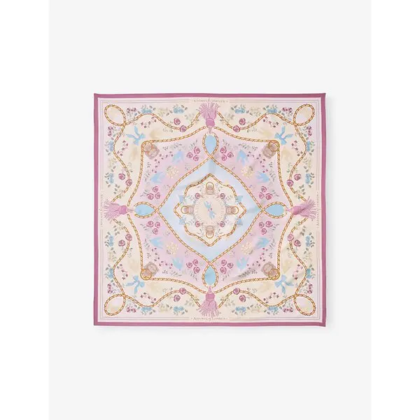 ASPINAL OF LONDON Signature Silk Scarf - Rose