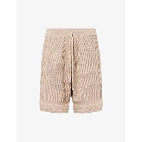 THE COUTURE CLUB Contrast-crochet Cotton Shorts - Brown