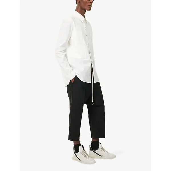Rick Owens Cropped Drawstring Wool Trousers